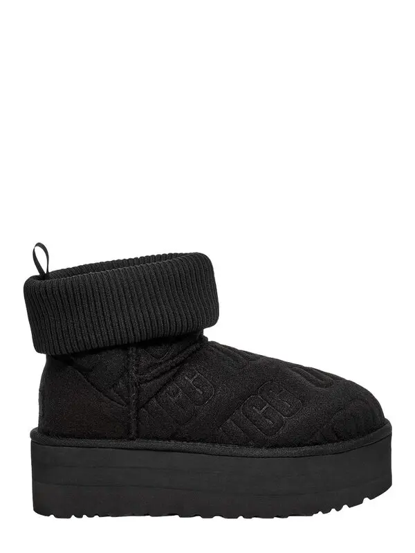 UGG Classic Mini Platform Felted Boots - Black
