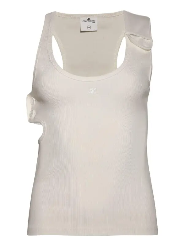 COURREGES 90s Ribbed Tank Top - White