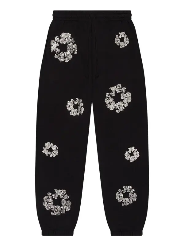 DENIM TEARS Cashmere Swarovski Cotton Wreath Sweatpants - Black