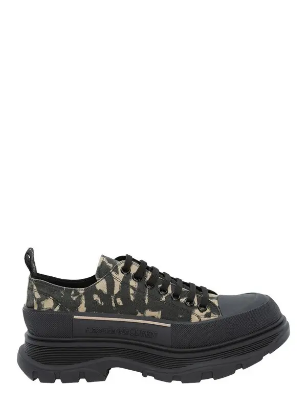 Alexander McQueen Tread Slick Lace-up Sneakers - Black