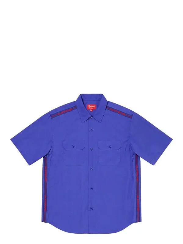 Supreme Logo Rib Work Shirt - Blue