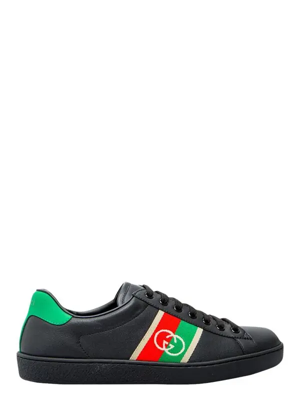 Gucci Ace Elastic Web Sneaker With Interlocking G - Black
