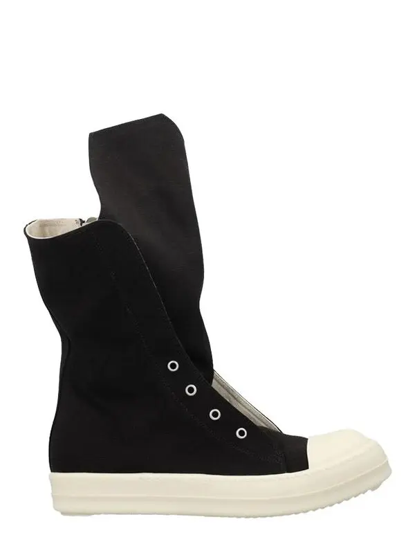 Rick Owens Zipped High Sneakers - Black