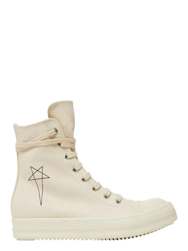 Rick Owens Fogachine Pentagram Embroidery High - White