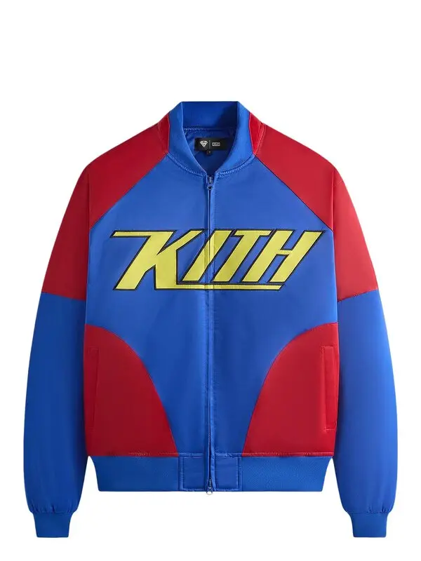 Kith X Superman Satin Bomber Jacket - Blue