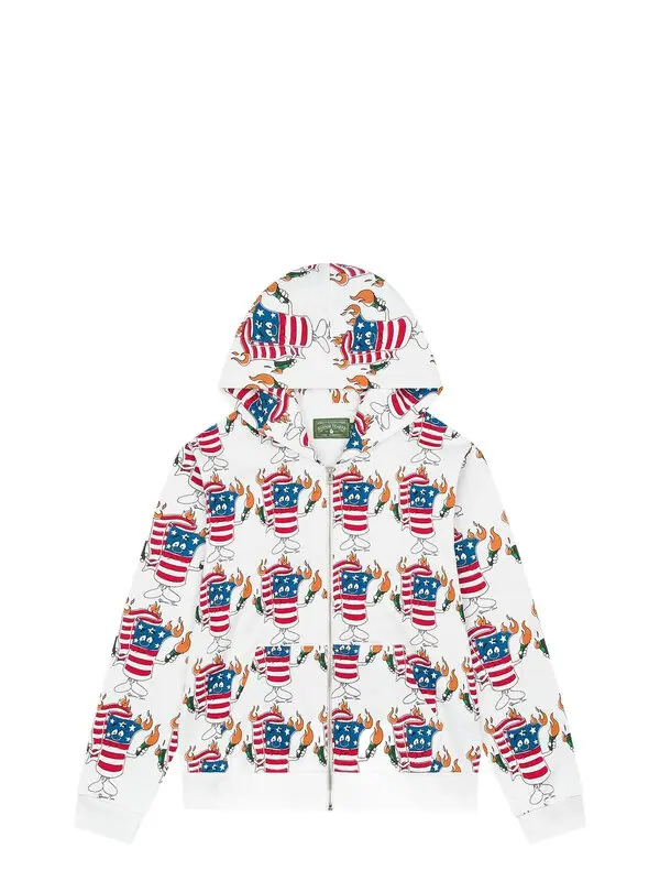 DENIM TEARS Firecracker Zip Hoodie - White