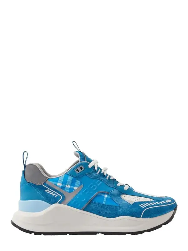 Burberry Monogram Panelled Sneakers - Blue
