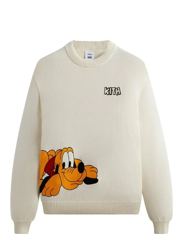 Kith For Mickey & Friends Pluto Crewneck Sweater - Cream