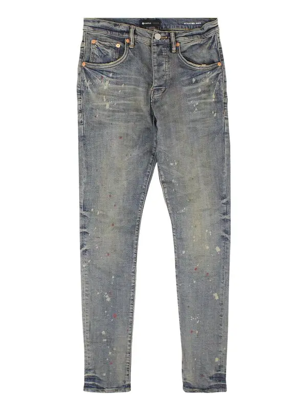PURPLE BRAND Vintage Spotted Coated Jeans - Blue