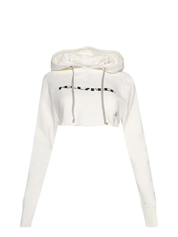 Rick Owens Cropped Hoodie - White