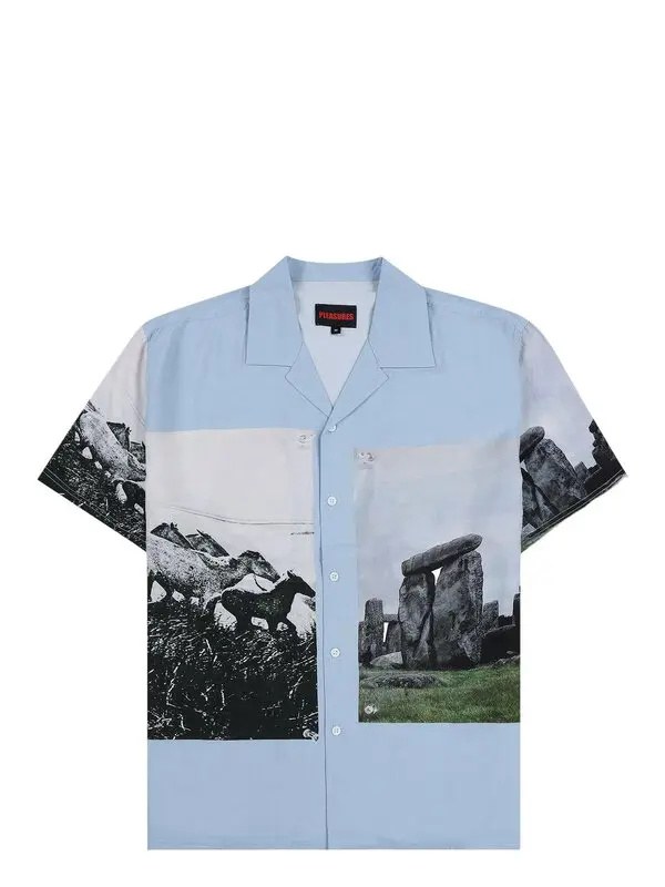 PLEASURES Stone Horse Button-down Shirt - Blue