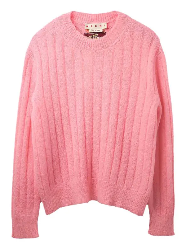 Marni Printed Brushed Crewneck Sweater - Pink