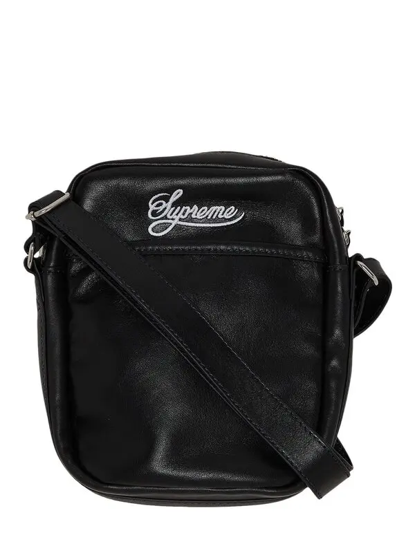 Supreme Leather Shoulder Bag - Black