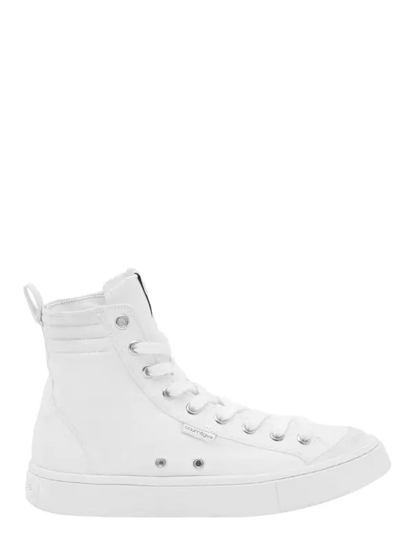 COURREGES Bitume Canvas High-top Sneakers - White