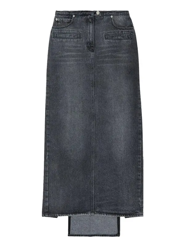 COURREGES Heritage Denim Long Skirt - Grey
