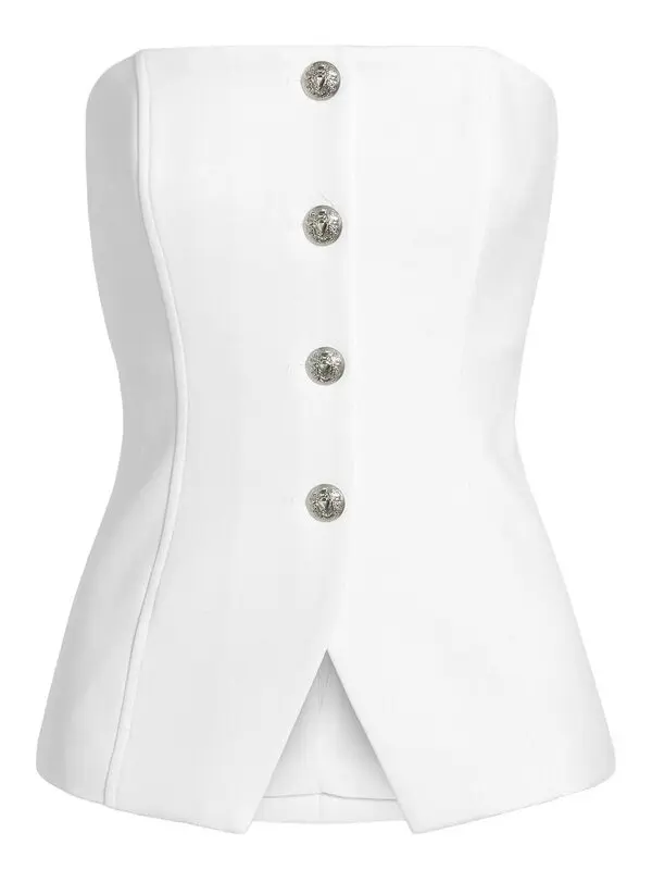 Veronica Beard Forman Strapless Crepe Top - Off-white
