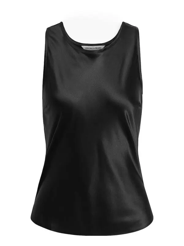 Veronica Beard Silk-blend Satin Tank - Black