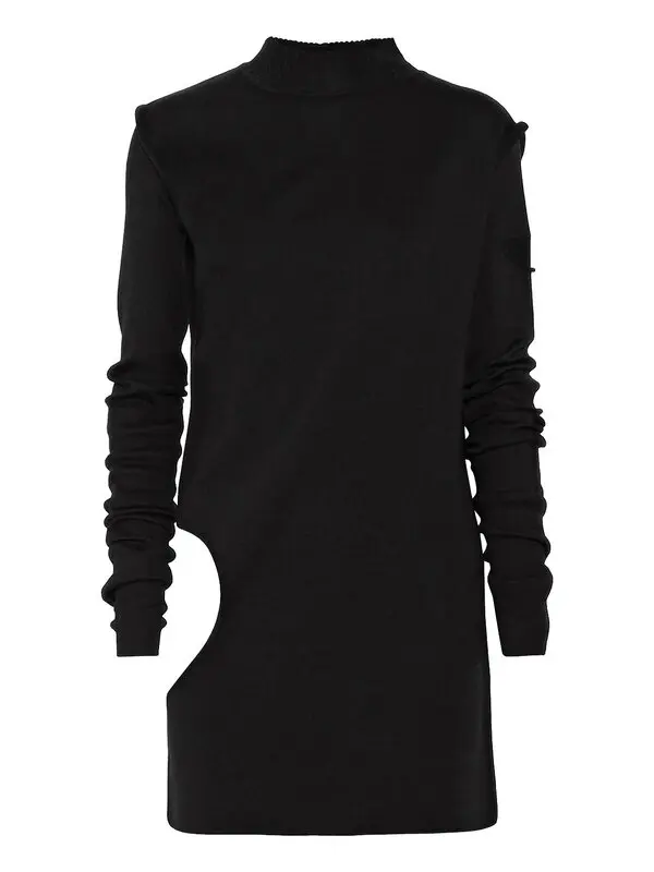 Rick Owens Convertible Cutout Wool Sweater - Black