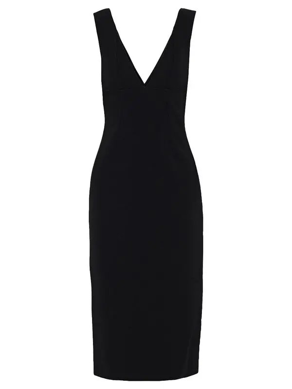 Victoria Beckham Bonded Crepe Midi Dress - Black