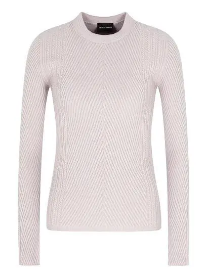 Giorgio Armani Crew-neck Ribbed Jumper - Brown / Neutral