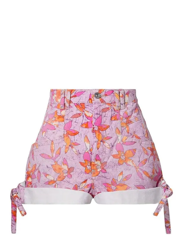Isabel Marant Naesqui Floral-print Denim Shorts - Pink