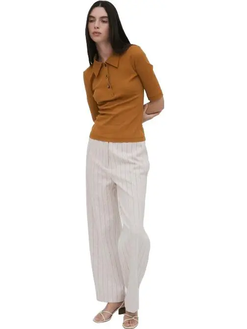 Rosetta Getty Relaxed Pull-on Pant - Black / Brown / Stripe
