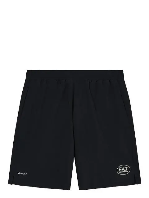 Emporio Armani Ea7 Tennis Pro Ventus7 Technical Fabric Shorts - Black
