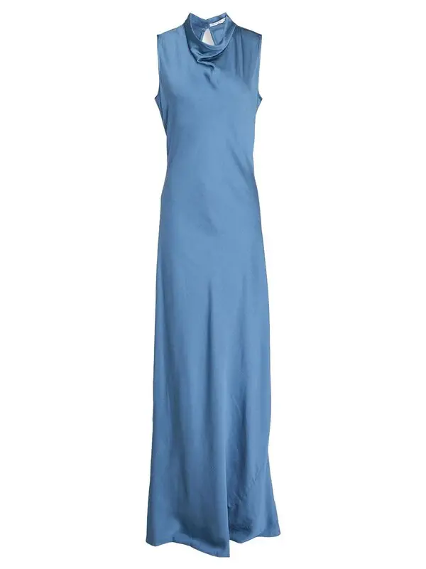 Veronica Beard Kura Satin-crepe Maxi Dress - Light Blue