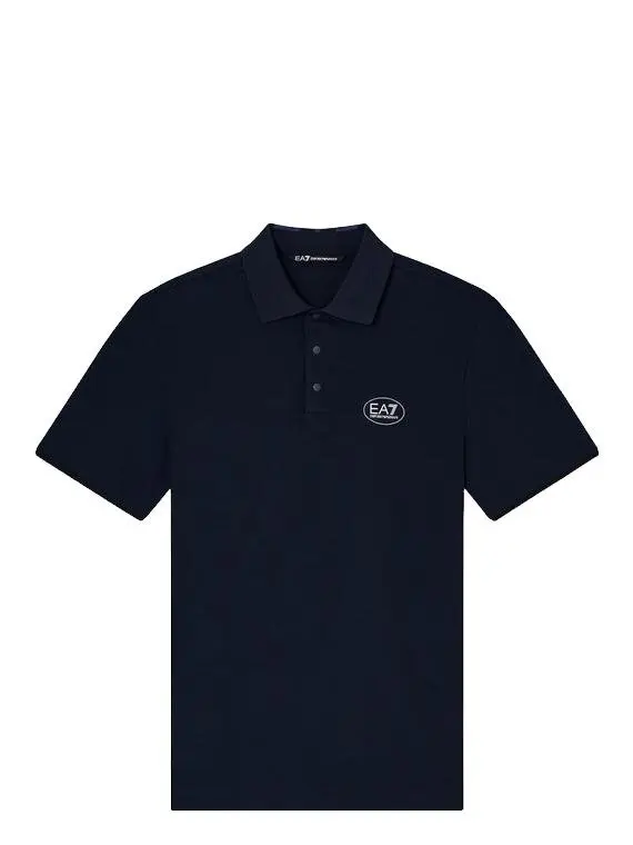 Emporio Armani Golf Pro Short-sleeved Polo Shirt In Ventus7 Technical Fabric - Navy