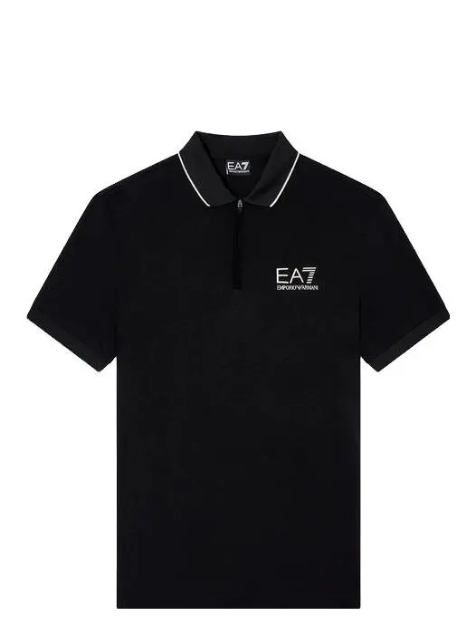 Emporio Armani Gold Label Viscose-blend Polo Shirt - Black