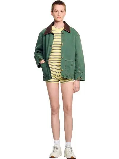 Sandro Striped Knit Vest Top - Yellow