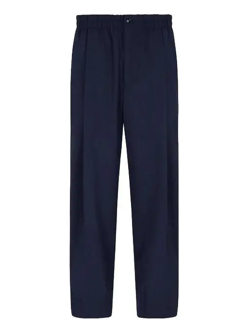 Giorgio Armani Single-pleat Lightweight Wool-canvas Trousers - Navy