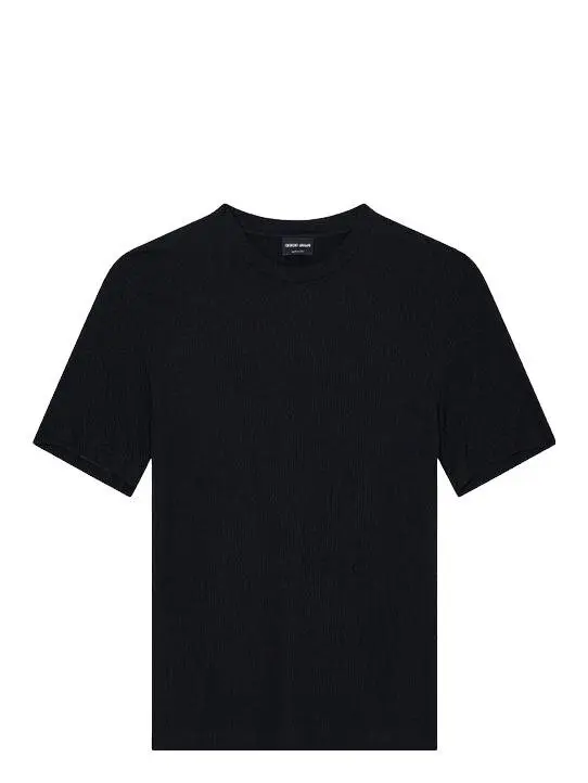 Giorgio Armani Asv Stretch Cashmere And Viscose-blend Crew-neck T-shirt - Black