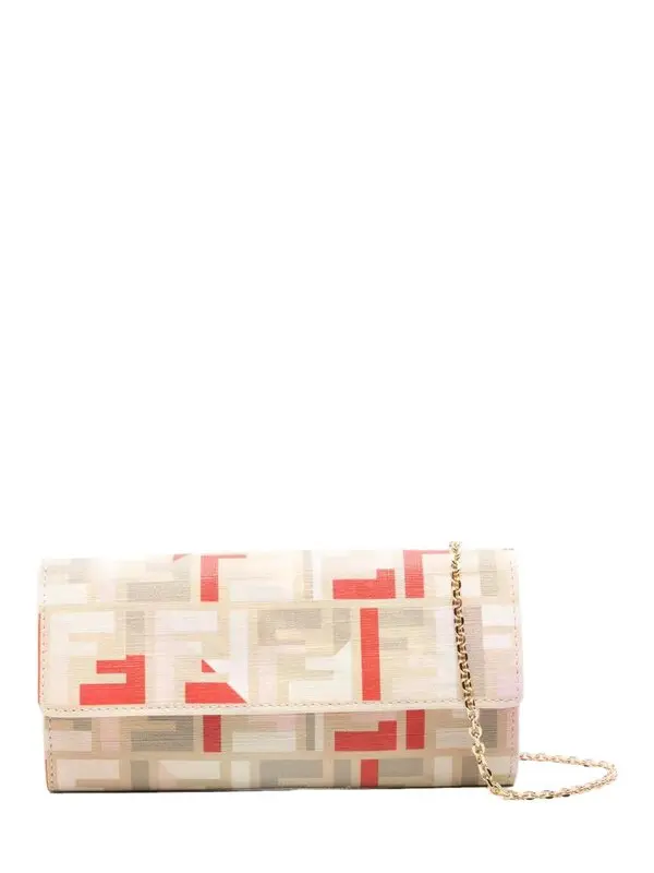 Fendi Roma Ff-pattern Clutch - Neutrals