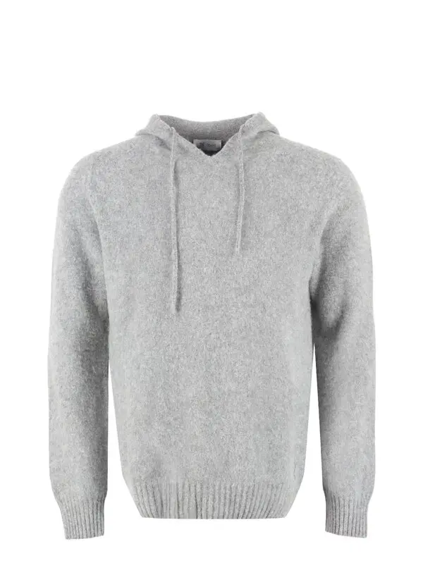 THE (ALPHABET) Cashmere Knitted Hoodie - Grey