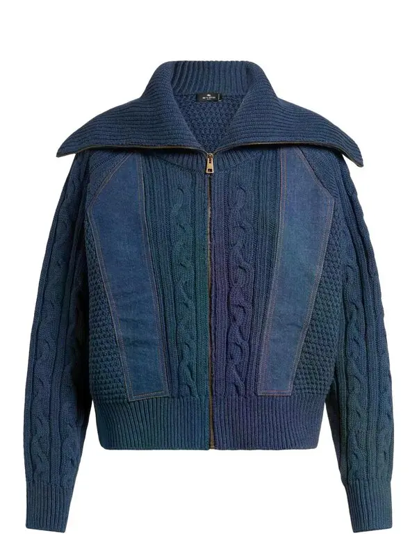 Etro Panelled Cardigan - Blue
