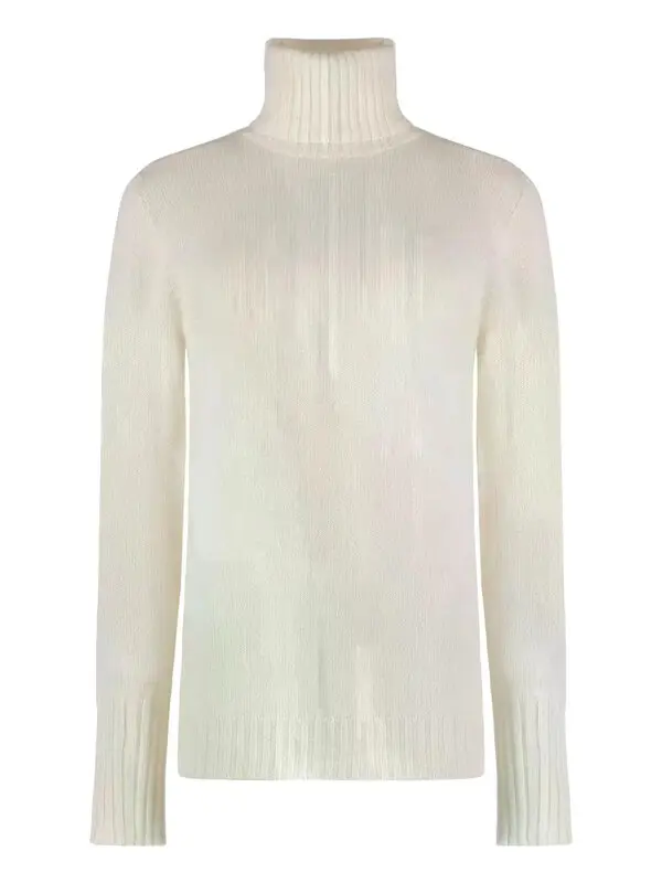 THE (ALPHABET) Cashmere Turtleneck Sweater - White