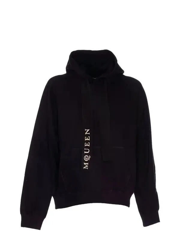 Alexander McQueen Logo-print Kangaroo-pocket Hoodie - Black