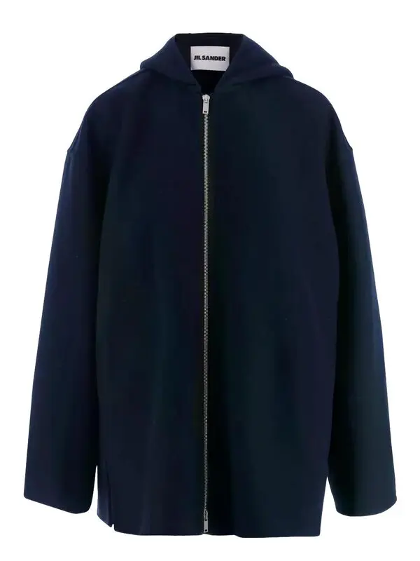 JIL SANDER Hooded Wool Jacket - Black