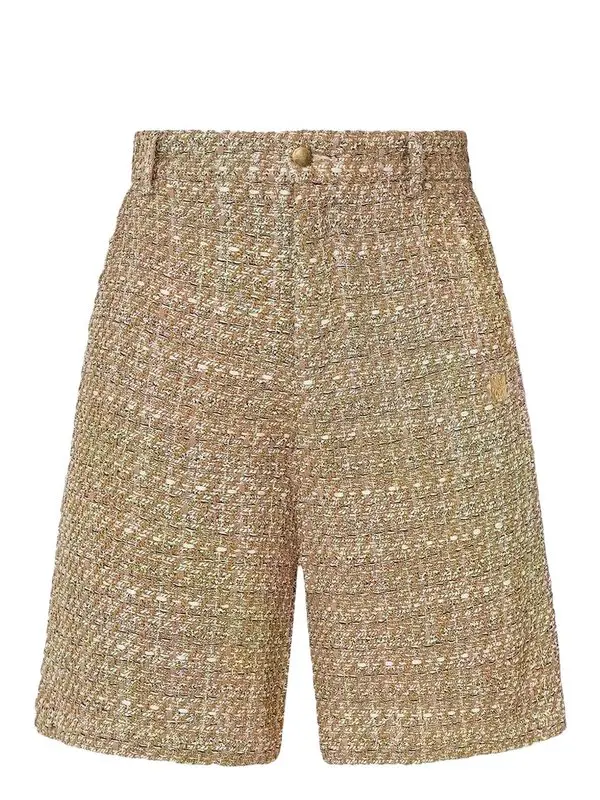 Amiri Bouclé Front-pleat Shorts - Brown