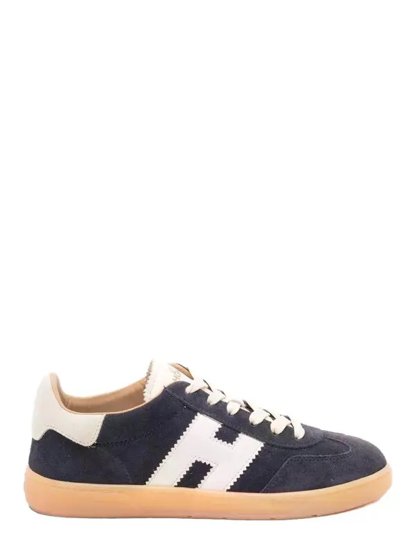 Hogan Logo Leather Trainers - Blue