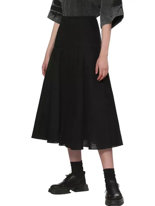 JUUN.J Cotton A-line Skirt - Black