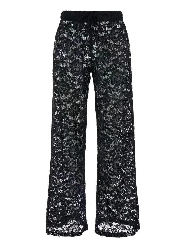 VENUJA Floral Lace Pants - Black