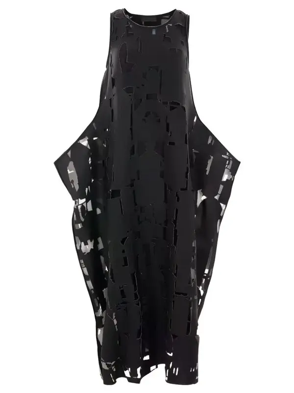 MARIA CALDERARA Laser-cut Midi Dress - Black