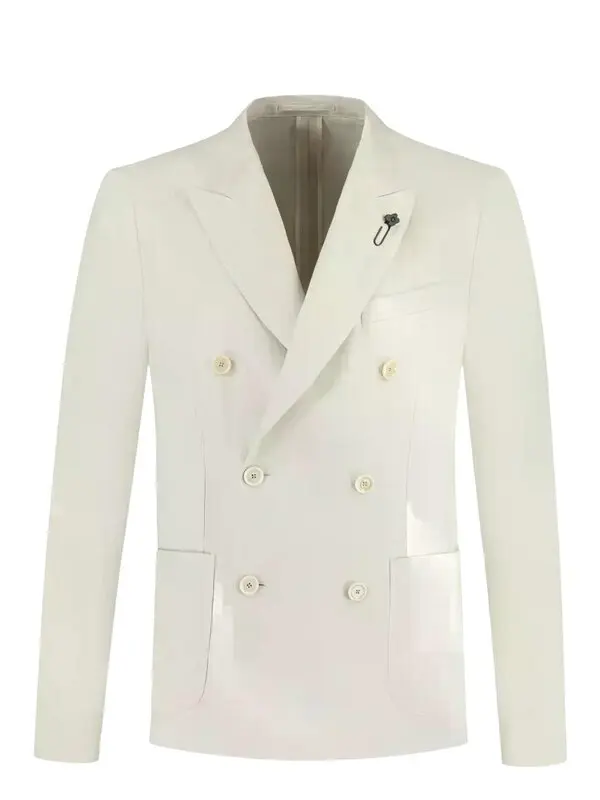 LARDINI Double-breasted Patch-pocket Blazer - Neutrals