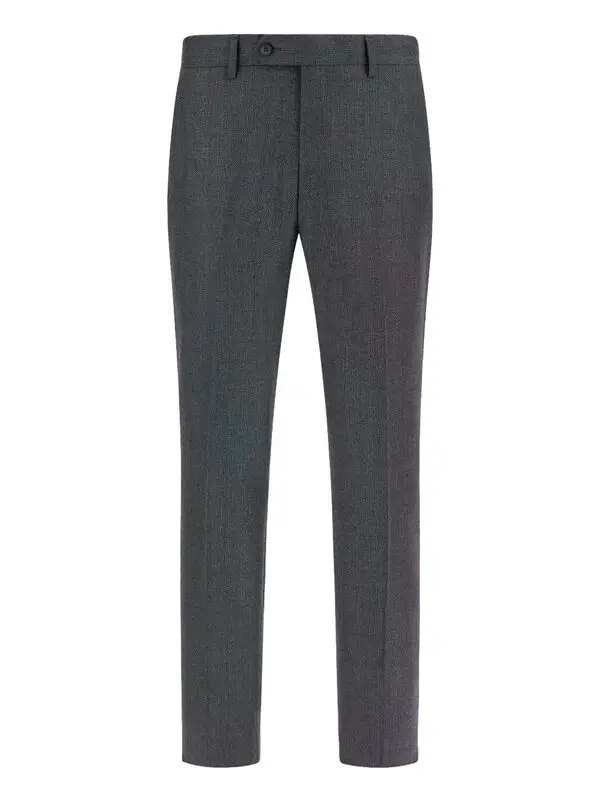 Boggi Milano Bird's Eye Wool Trousers - Grey