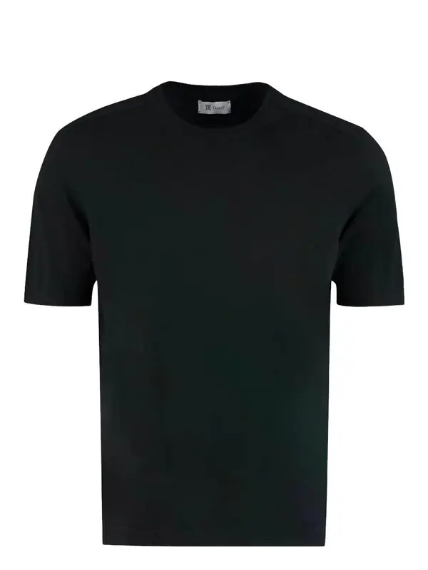 THE (ALPHABET) Short-sleeve Cotton T-shirt - Black