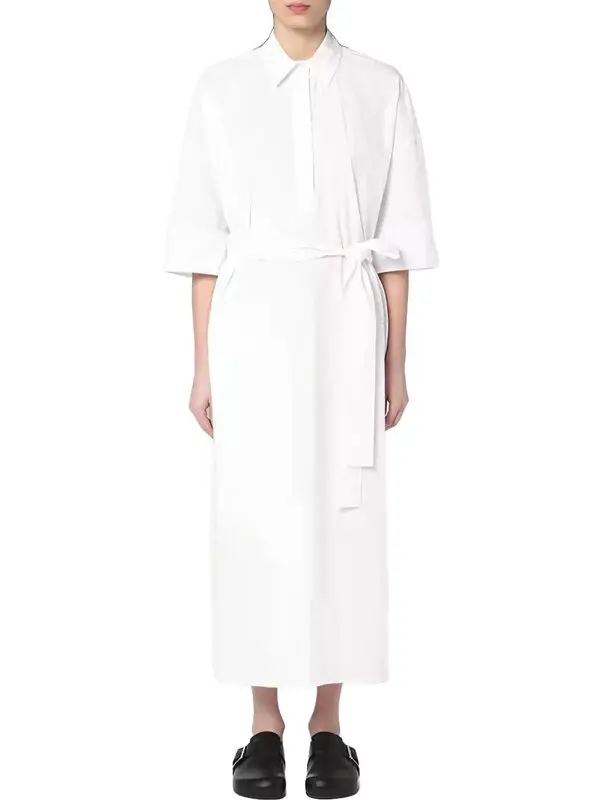 P.a.r.o.s.h Belted Shirt Dress - White