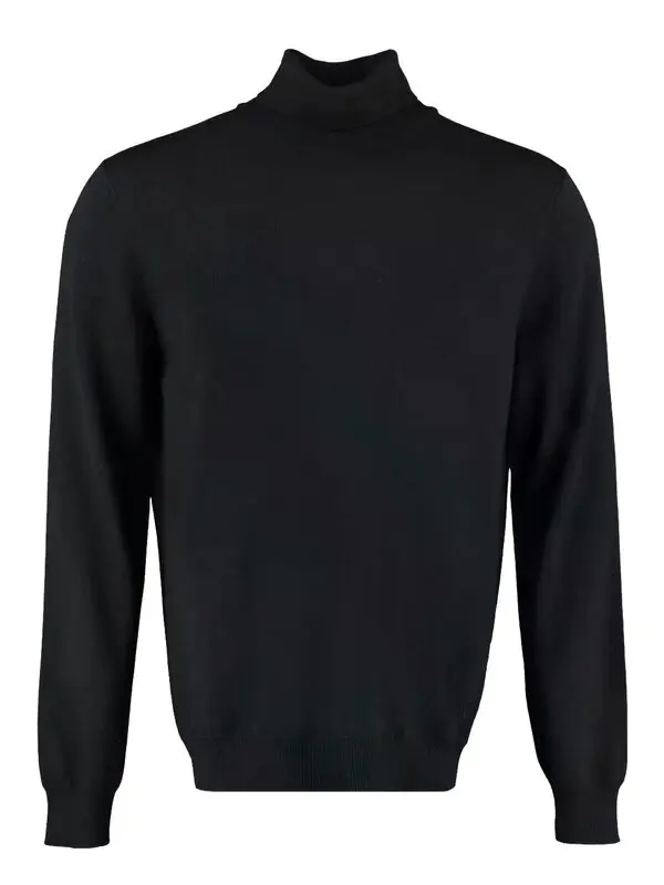 THE (ALPHABET) Turtleneck Wool Sweater - Black