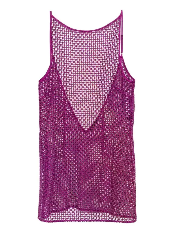 Kiki De Montparnasse Pointillee Mini V-back Dress - Purple